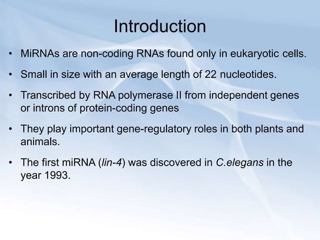 miRNA - Biogenesis, Function and Regulation | PPTX | Cancer | Diseases ...