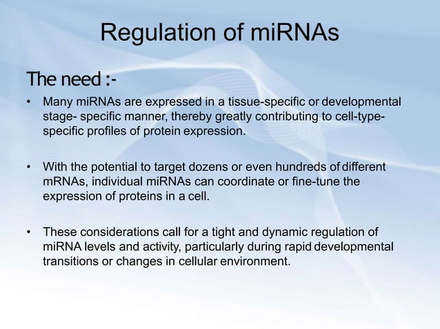 miRNA - Biogenesis, Function and Regulation | PPTX | Cancer | Diseases ...