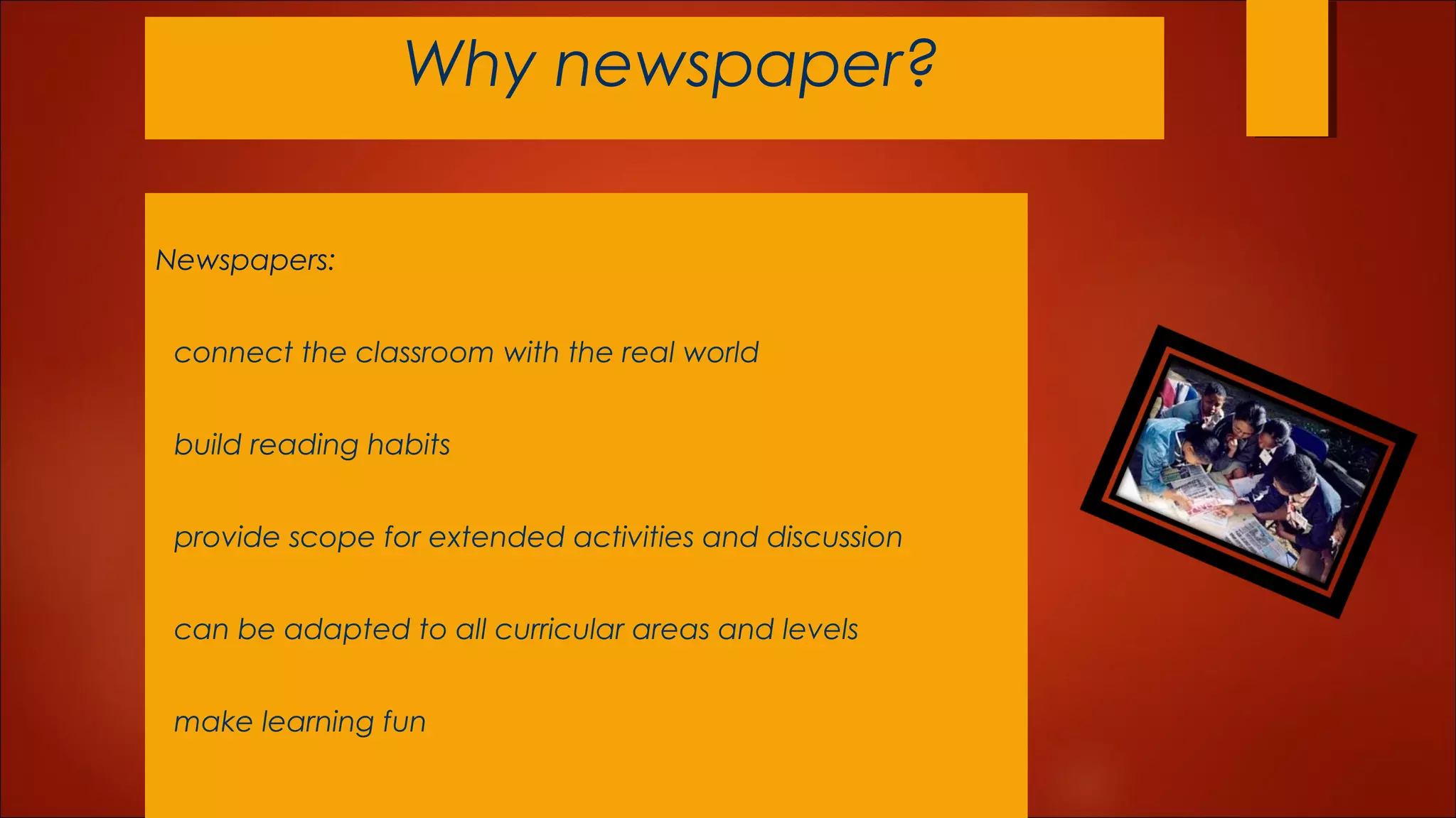 Newspaper - a teaching tool | PPT