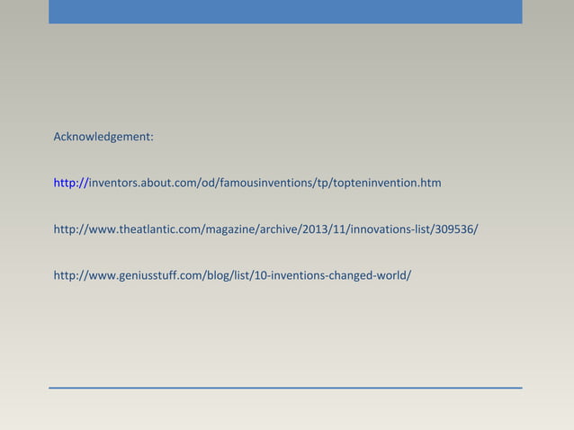 Inventions that changed the world | PPT