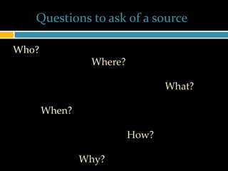 The Sources of History | PDF