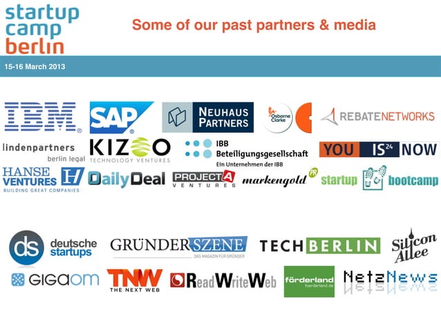 Startup Camp Berlin 2013 Speaker Presentation | PDF | Startups | Business