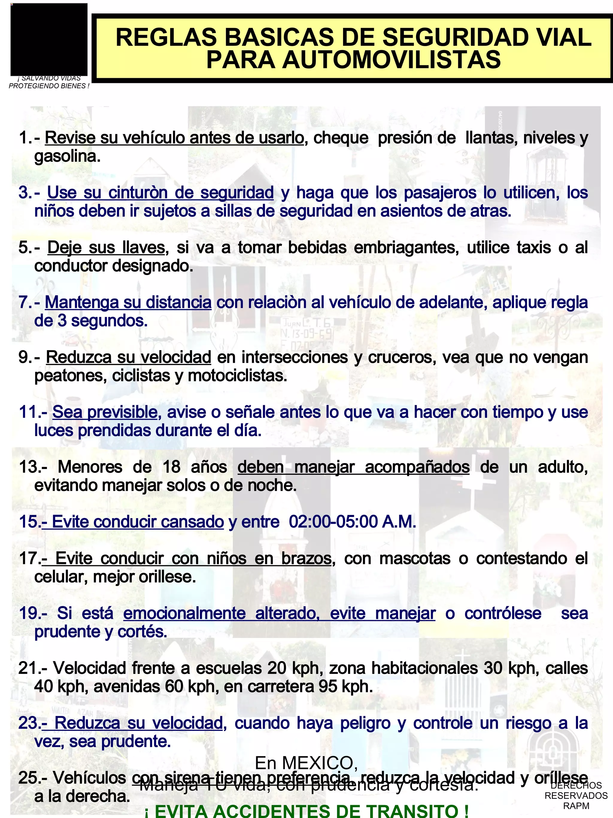 En Semana Santa respeta las Reglas de seguridad y regresa con bien. | PPT