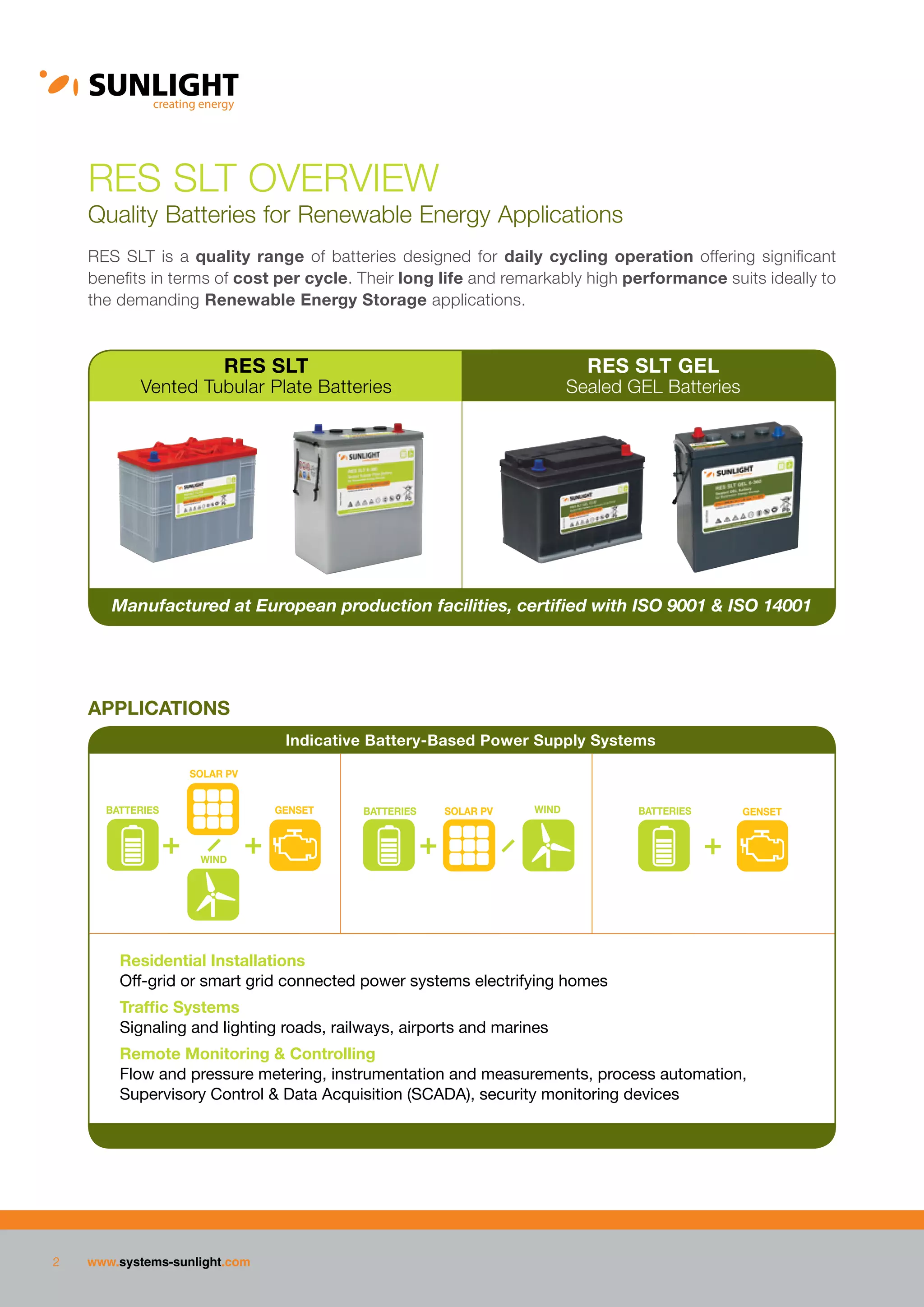 SYSTEMS SUNLIGHT S.A. | RES SLT (Quality Batteries for Renewable Energy ...