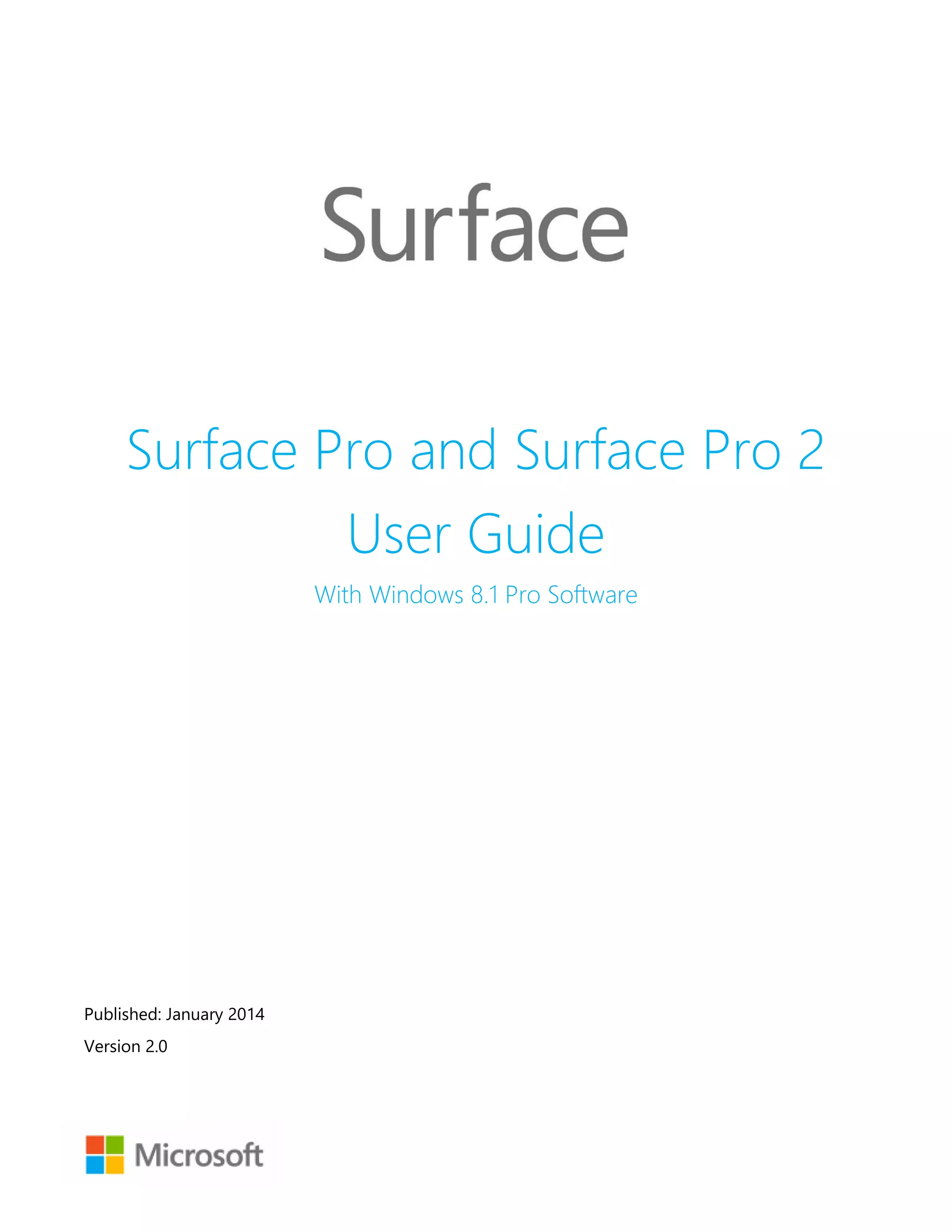 En us surface-pro_user_guide | PDF