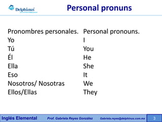 En 0.6 personal pronuns | PPTX