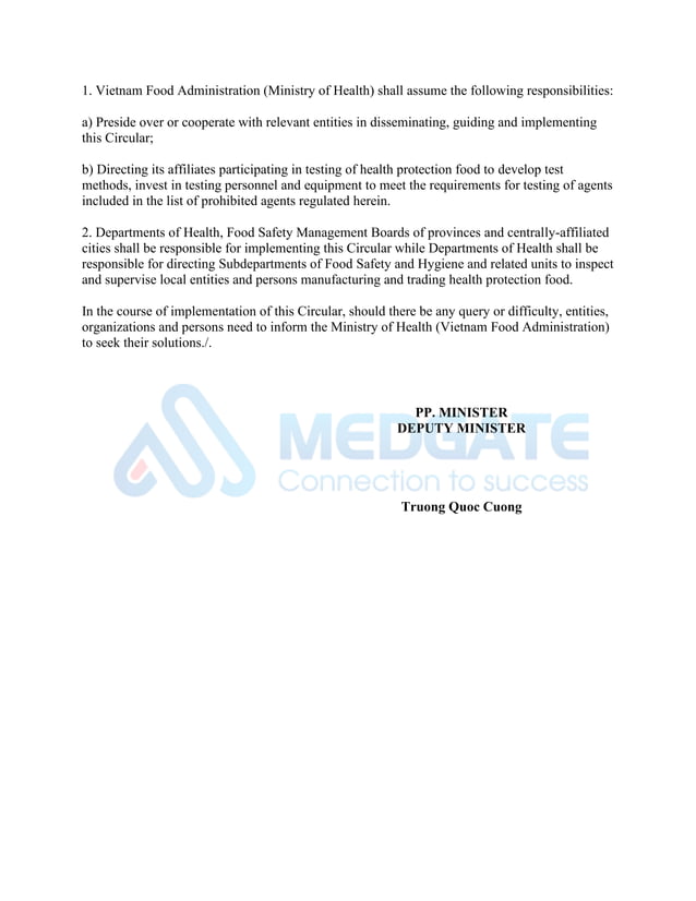 Circular 10/2021/TT-BYT: PRESCRIBING NOMENCLATURE LIST OF AGENTS PROHIBITED FROM PRODUCTION AND ...