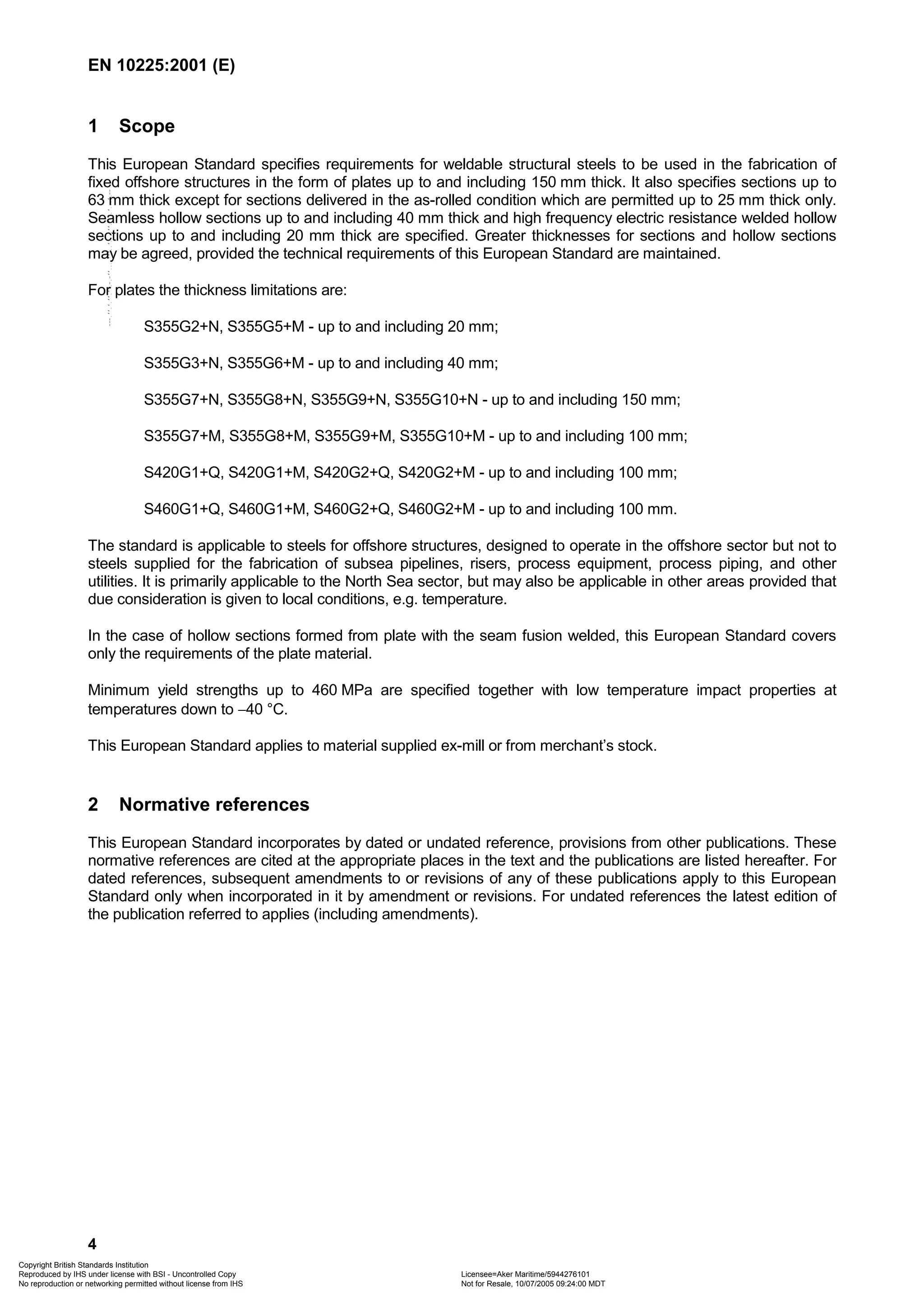 En 10225 weldable structural steel for fixed offshore stru | PDF