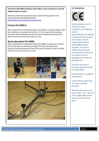 En 14904 english ce marking sport parquet | PDF