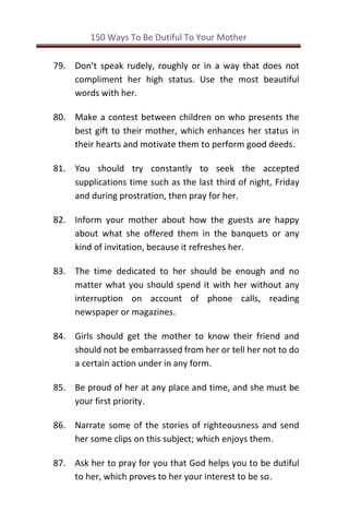 150 ways to be dutiful to your mother | PDF