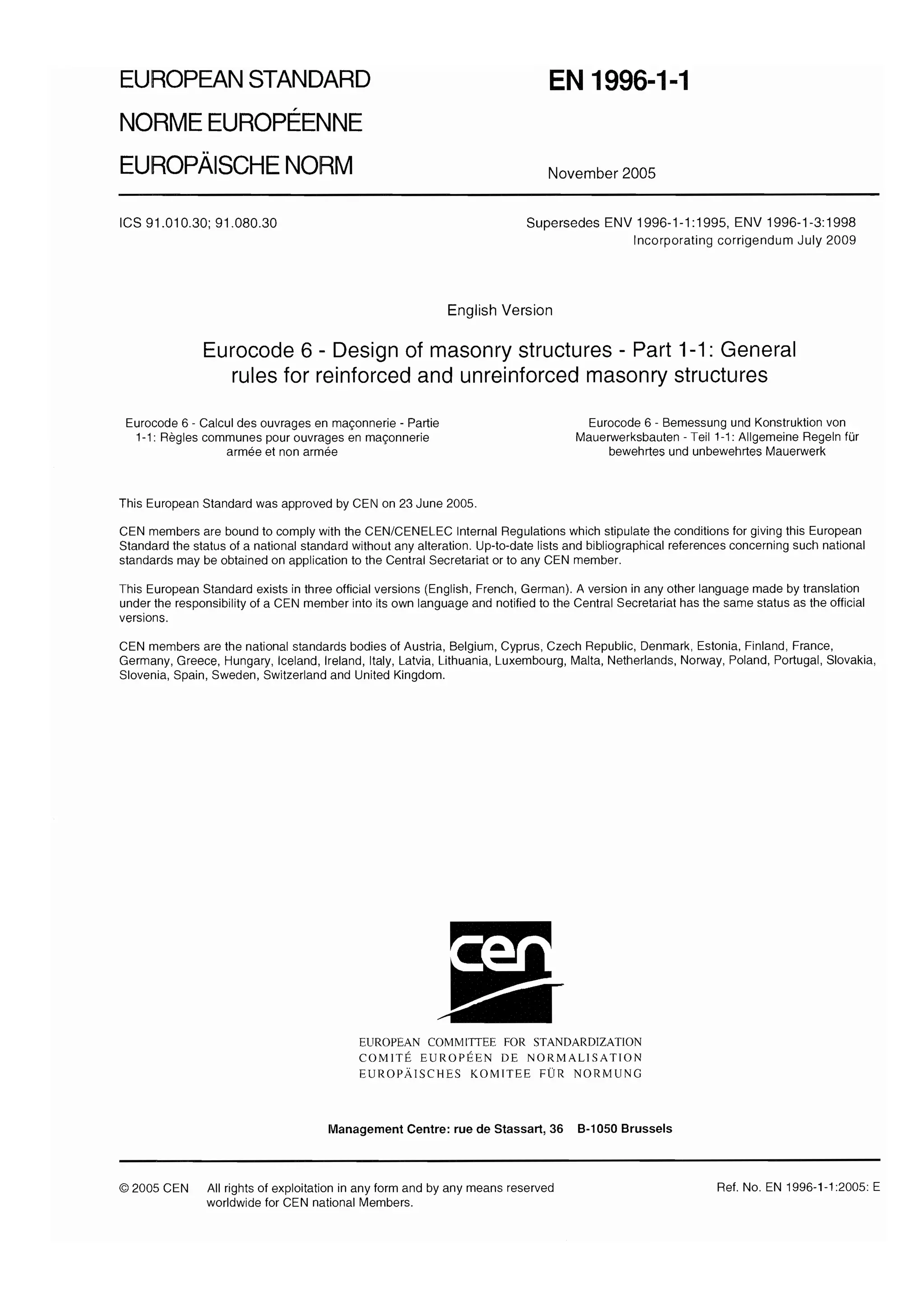 En 1996 1-1 eurocode 6 design of masonry structures - part 1-1 general ...