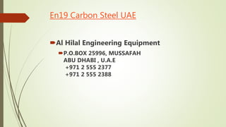 En19 steel its properties and application | PPTX