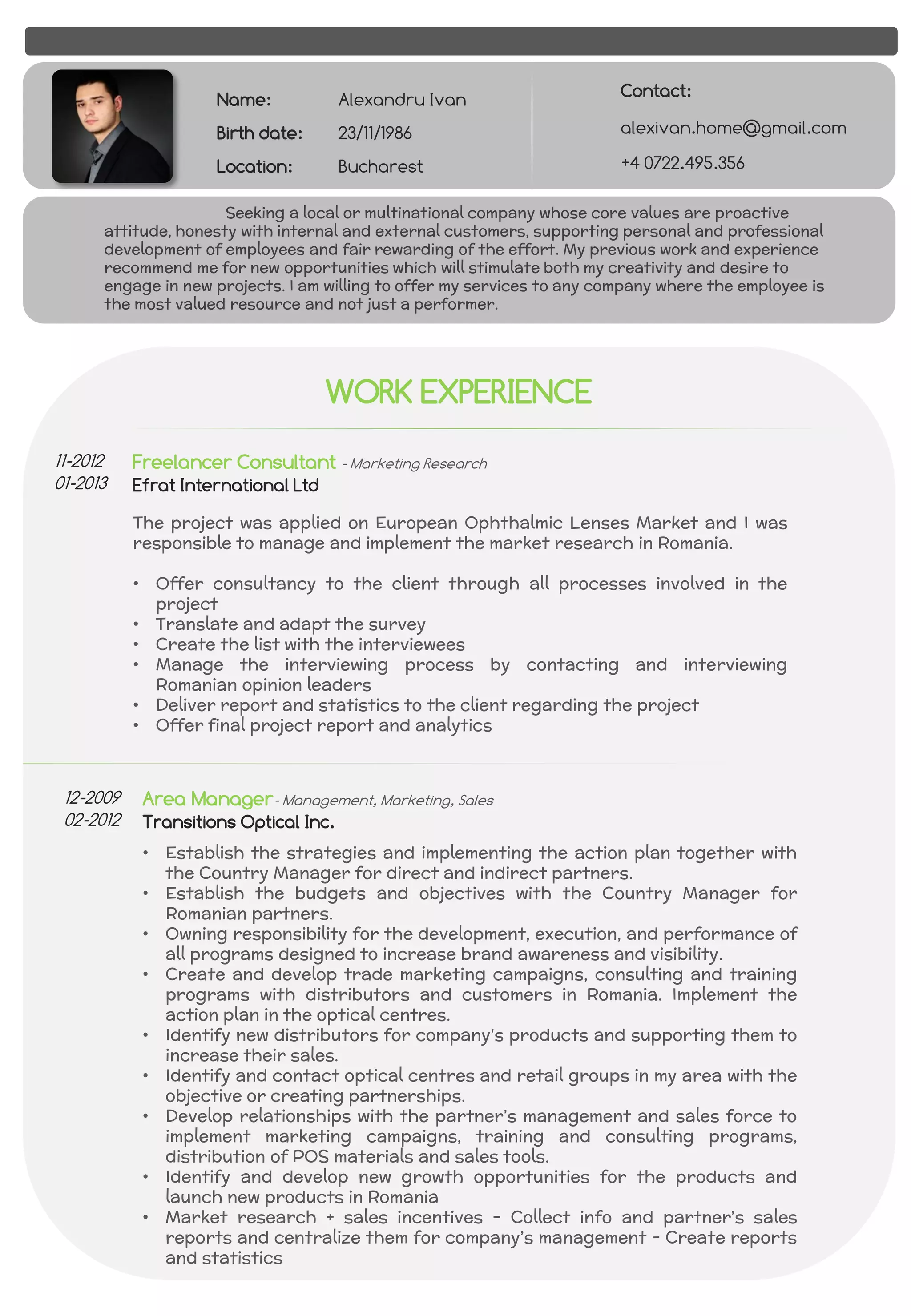 Alexandru Ivan Resume | PDF
