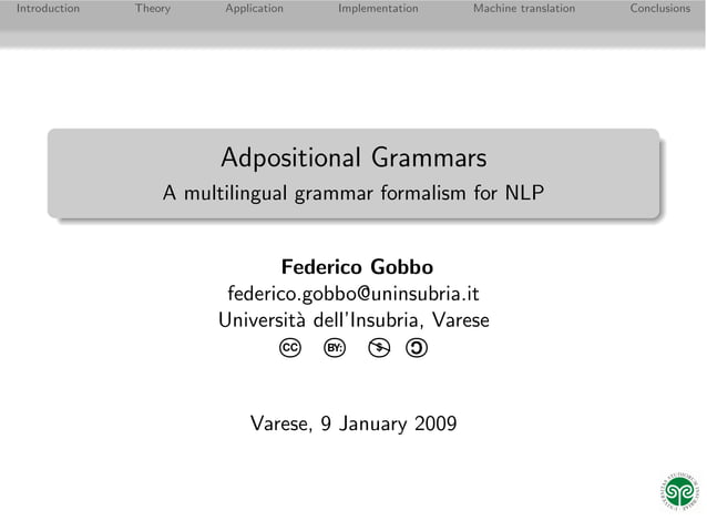 Adpositional Grammars | PPT