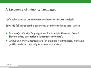 Esperanto and Minority Languages | PPT