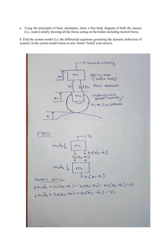 Mechatronics System Modeling Lab 1 - Modelling of Quarter Car using Matlab – Simulink | PDF