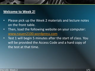 En2100 week 2 lecture | PPT