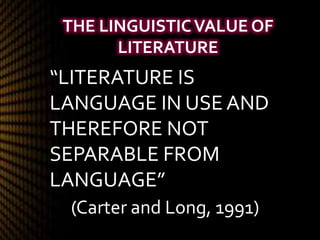 Integrating Language and Literature | PPTX