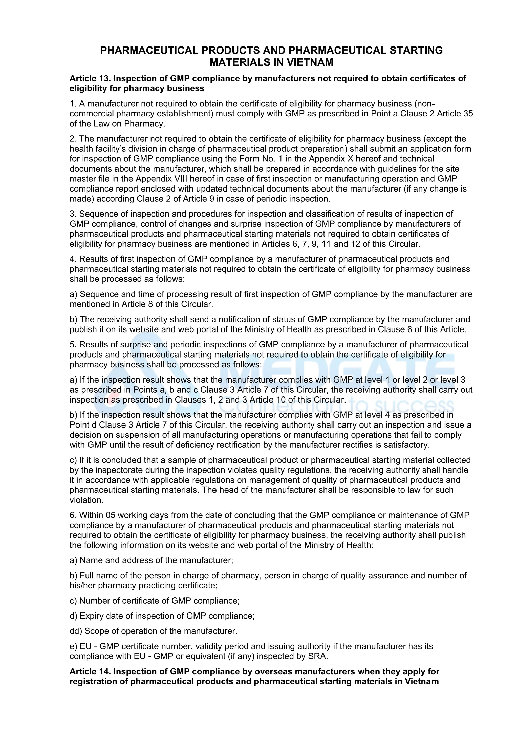 Circular 35/2018/TT-BYT: GOOD MANUFACTURING PRACTICES FOR PHARMACEUTICAL PRODUCTS AND ...