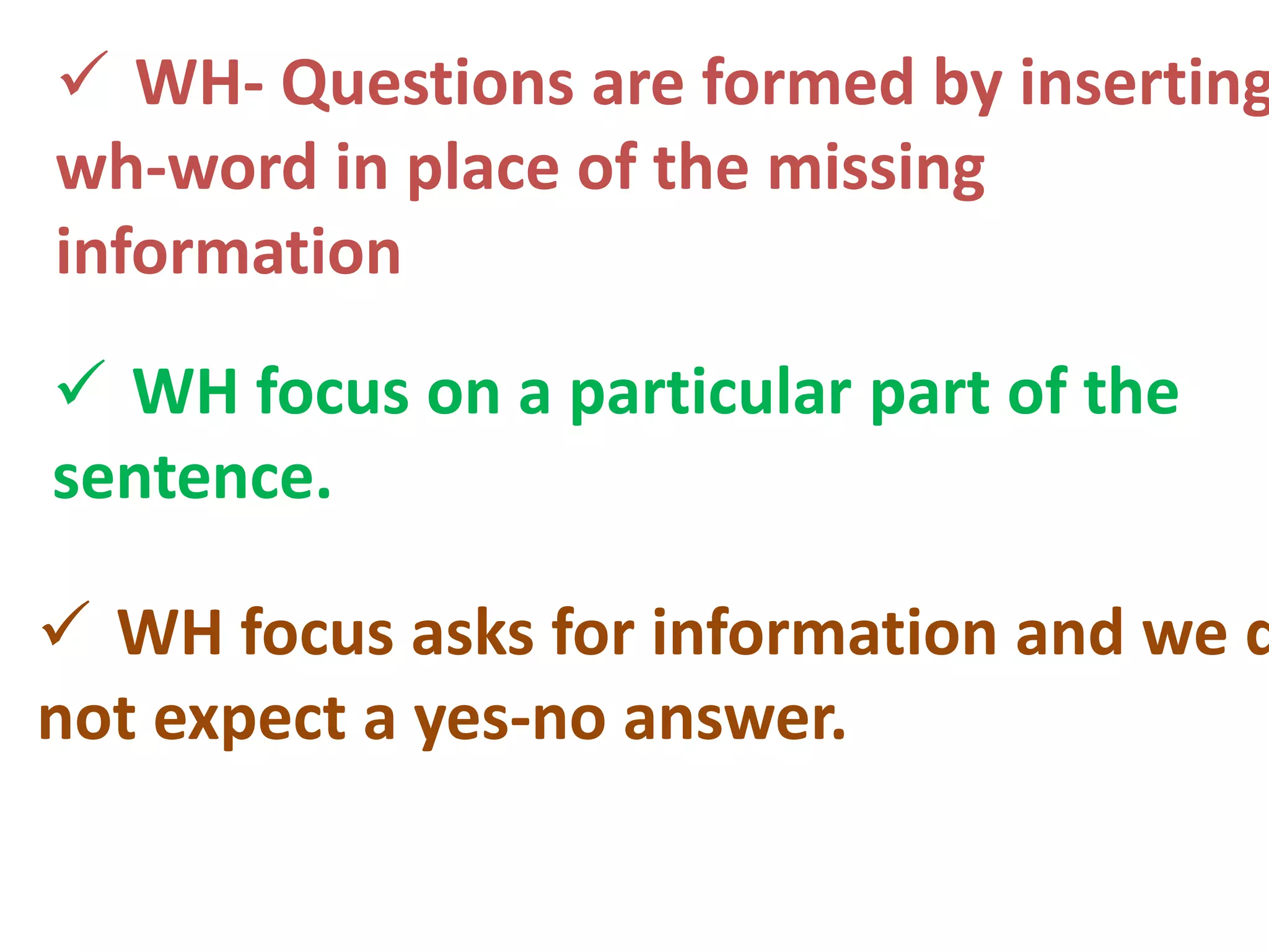 who, what, when, where, why, and how questions pptx | PPTX