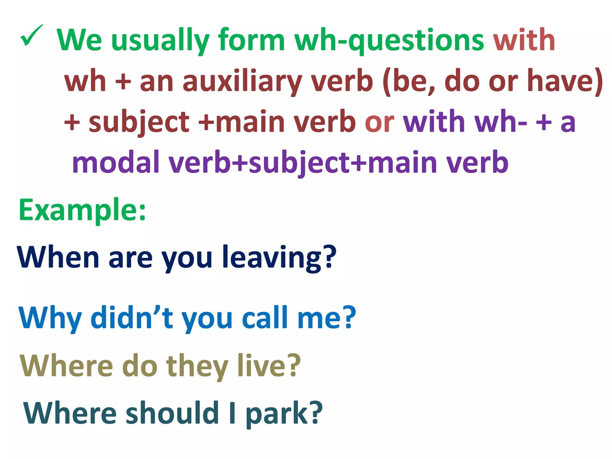 who, what, when, where, why, and how questions pptx | PPTX