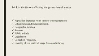 EN8591 Municipal Solid waste management Unit 1 - Two mark Q&A.pptx