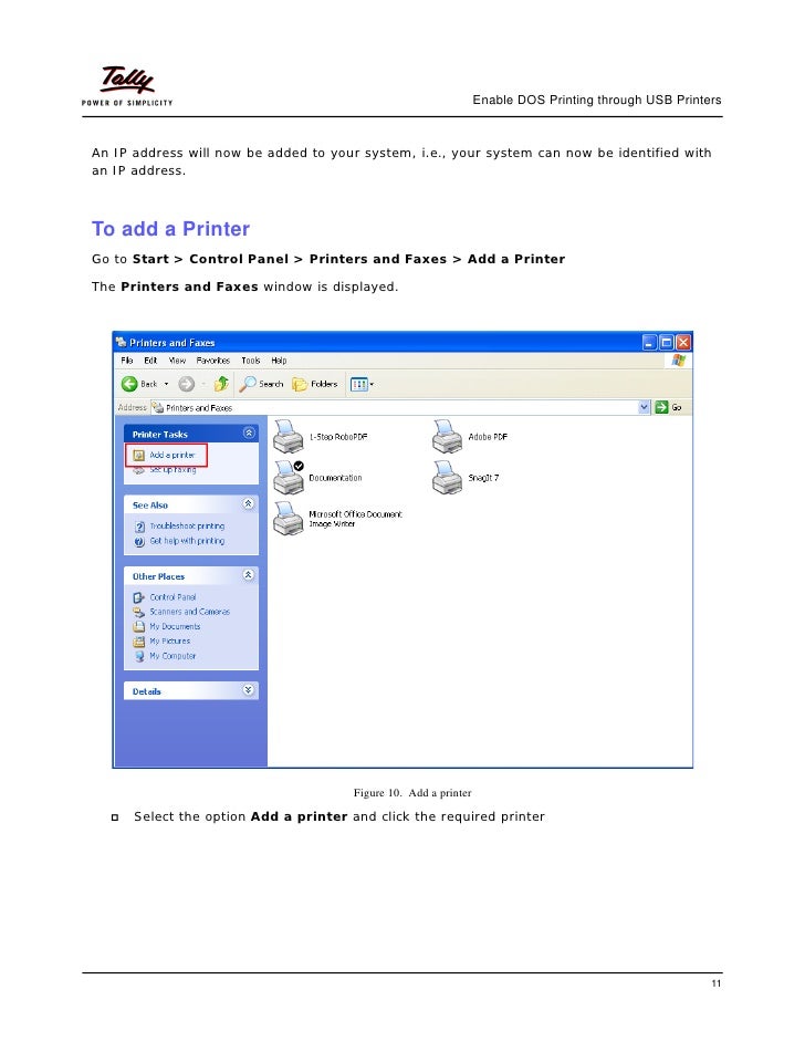 Enable dos printing through usb printers | Tally Remote Support | Tally ...