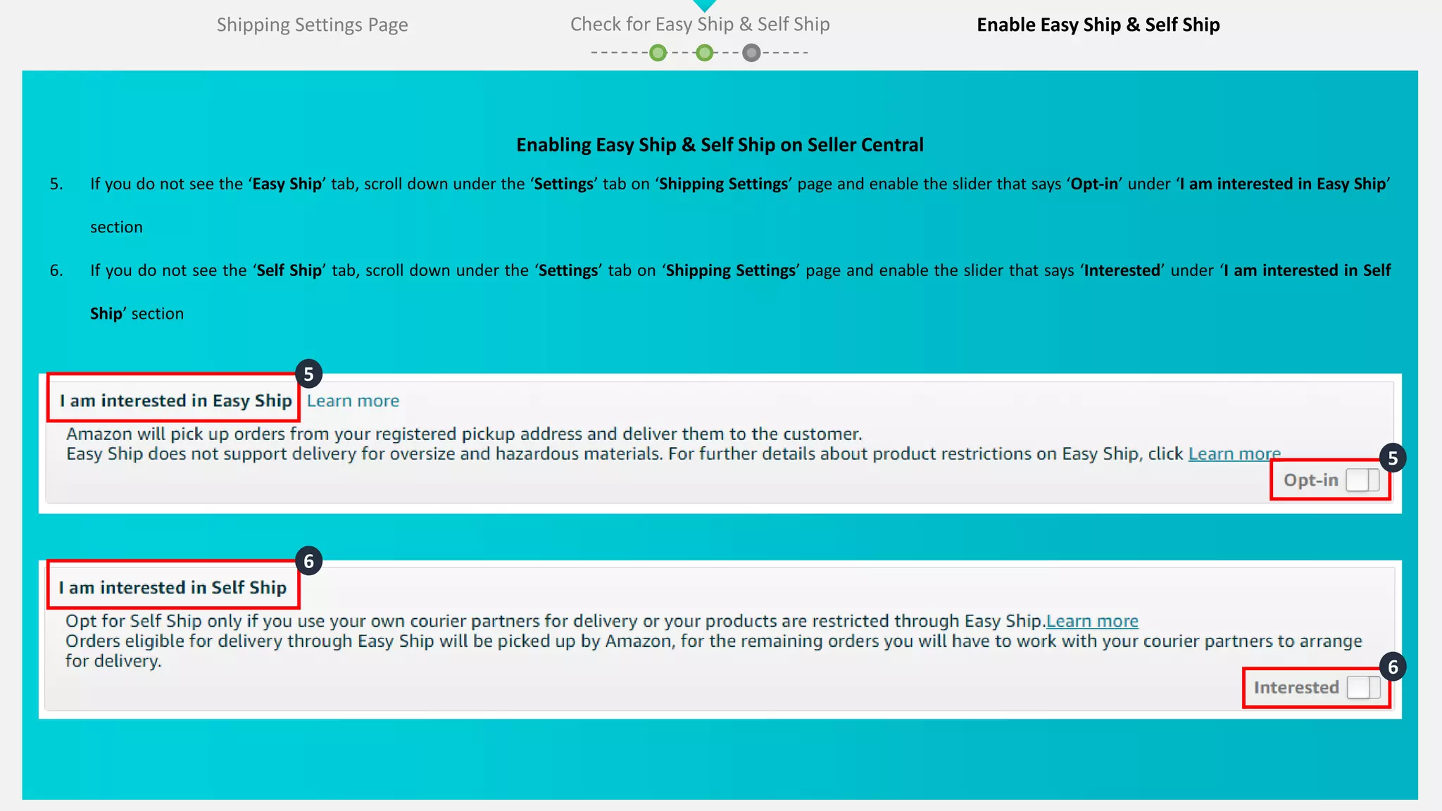 Enable Easy Ship and Self Ship | PDF