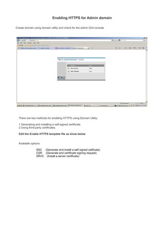 Enable https (1) Tibco document | PDF