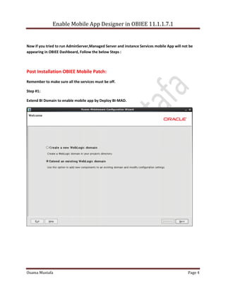 Enable Mobile Apps Designer in OBIEE | PDF