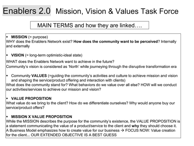 Enablers Mission Vision & Values | PPTX | Management Consulting ...