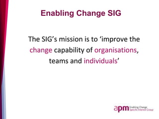 APM Presents - Why Change? Understand change management and how it combines with project ...