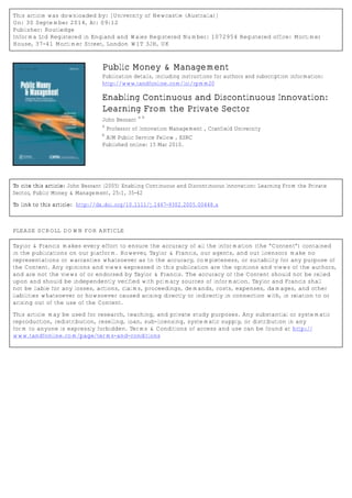 Enabling continuous and discontinuous innovation learning from the ...