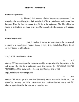 JAVA 2013 IEEE CLOUDCOMPUTING PROJECT Enabling data dynamic and indirect mutual trust for cloud ...