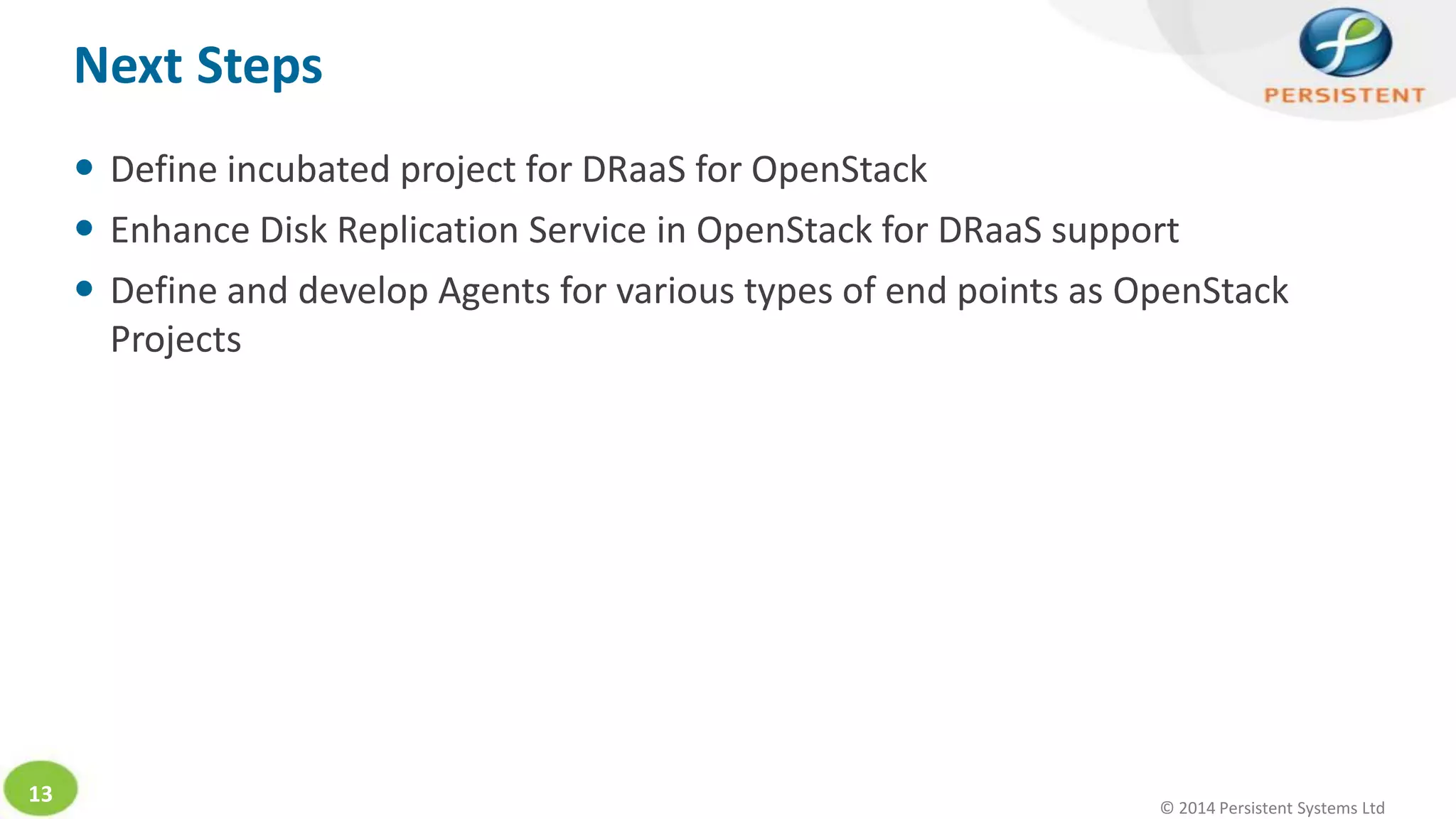 Enabling Disaster Recovery as Service (DRaaS) on OpenStack | PDF