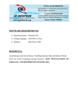 Enabling dynamic data and indirect mutual trust for cloud computing storage systems | PDF