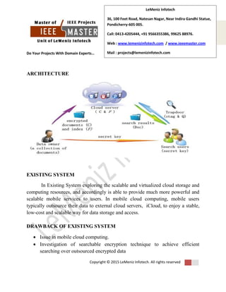 Enabling efficient multi keyword ranked search over encrypted mobile ...