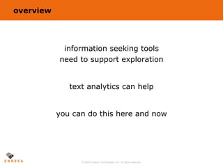 Enabling Exploration Through Text Analytics | PPT