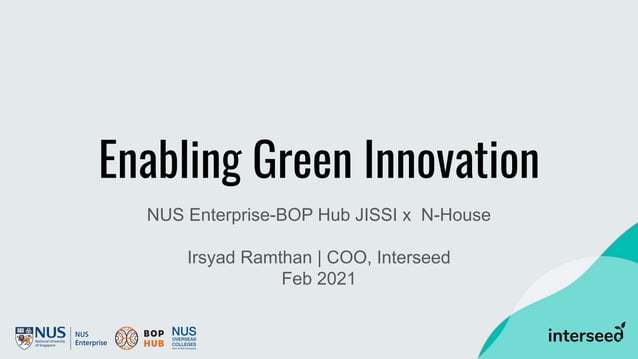 Enabling green innovation interseed 2021 | PPT