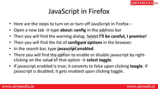 Enabling java script in browsers | PPT