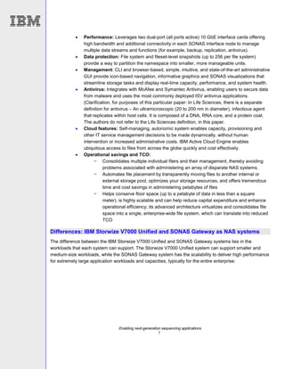 Enabling next-generation sequencing applications with IBM Storwize V7000 Unified and SONAS ...