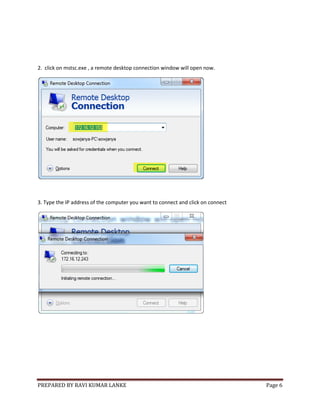 Enabling remote desktop connection on windows 7 64 bit | PDF | Desktops ...