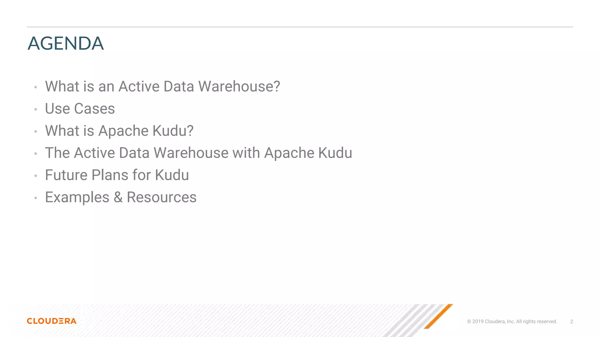 Enabling the Active Data Warehouse with Apache Kudu | PPTX