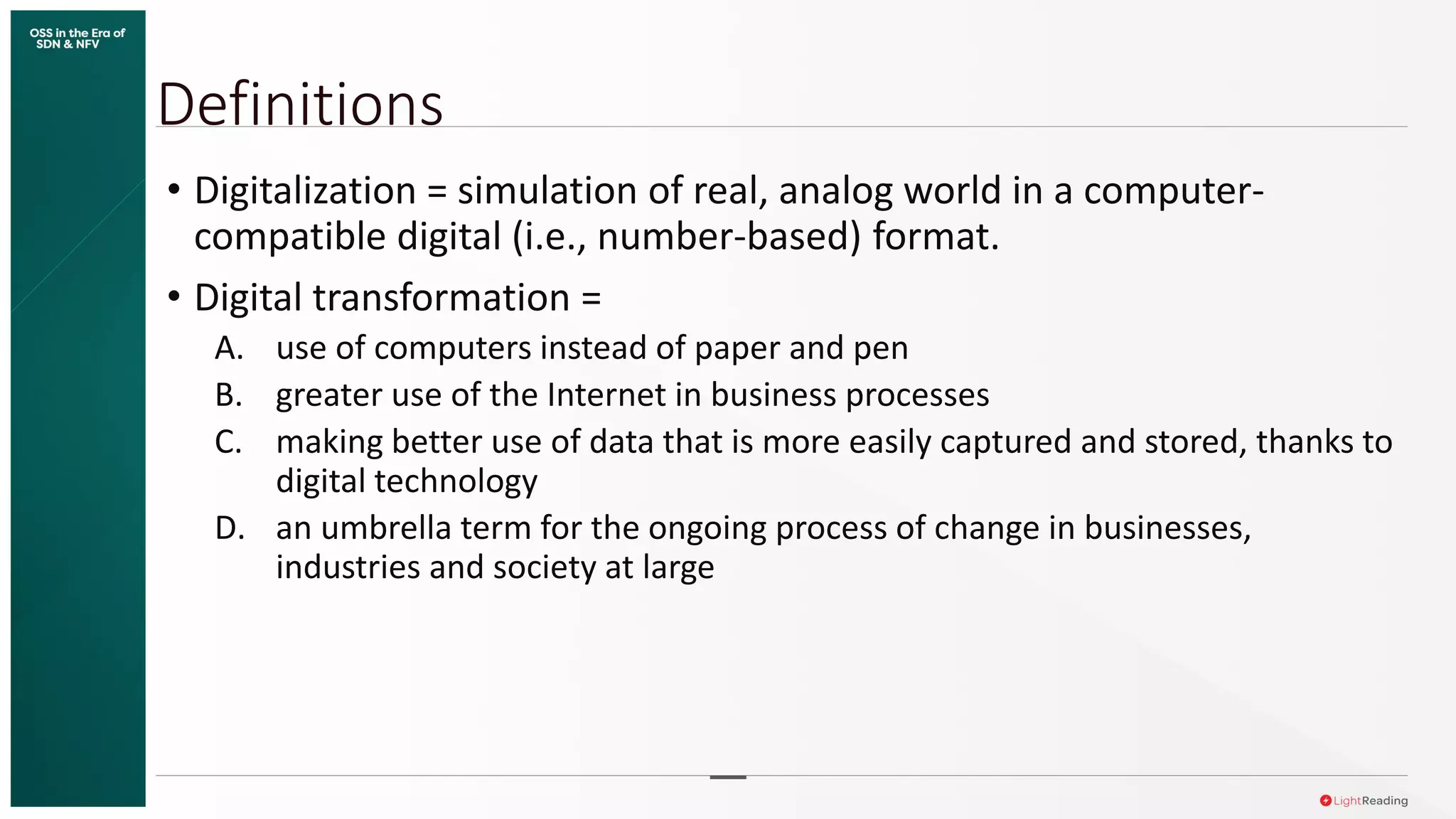 Enabling the transition from CSP to DSP with B/OSS transformation | PPT