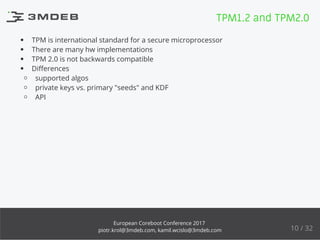 Enabling TPM 2.0 on coreboot based devices | PDF