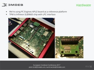 Enabling TPM 2.0 on coreboot based devices | PDF