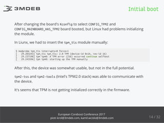 Enabling TPM 2.0 on coreboot based devices | PDF