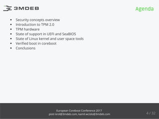 Enabling TPM 2.0 on coreboot based devices | PDF
