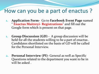 Enactus-Maitreyi presentation | PPTX