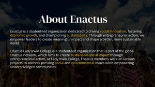 Enactus Proposal for Lady Irwin College and more | PDF